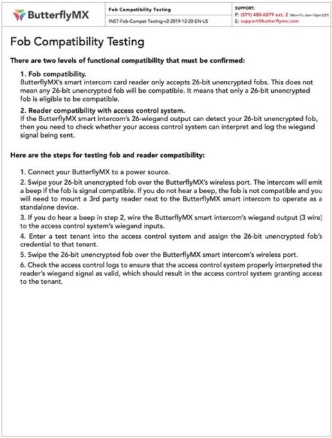 Installer documentation | ButterflyMX