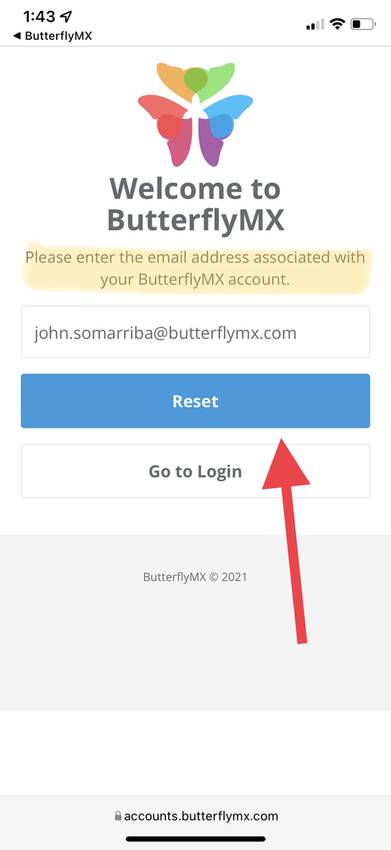 How to Reset Your ButterflyMX Password in the Mobile App