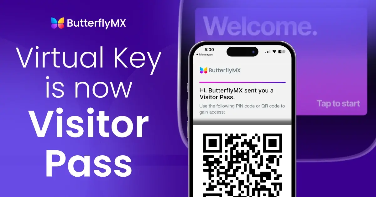ButterflyMX ‘Virtual Key’ is Now Named ‘Visitor Pass’